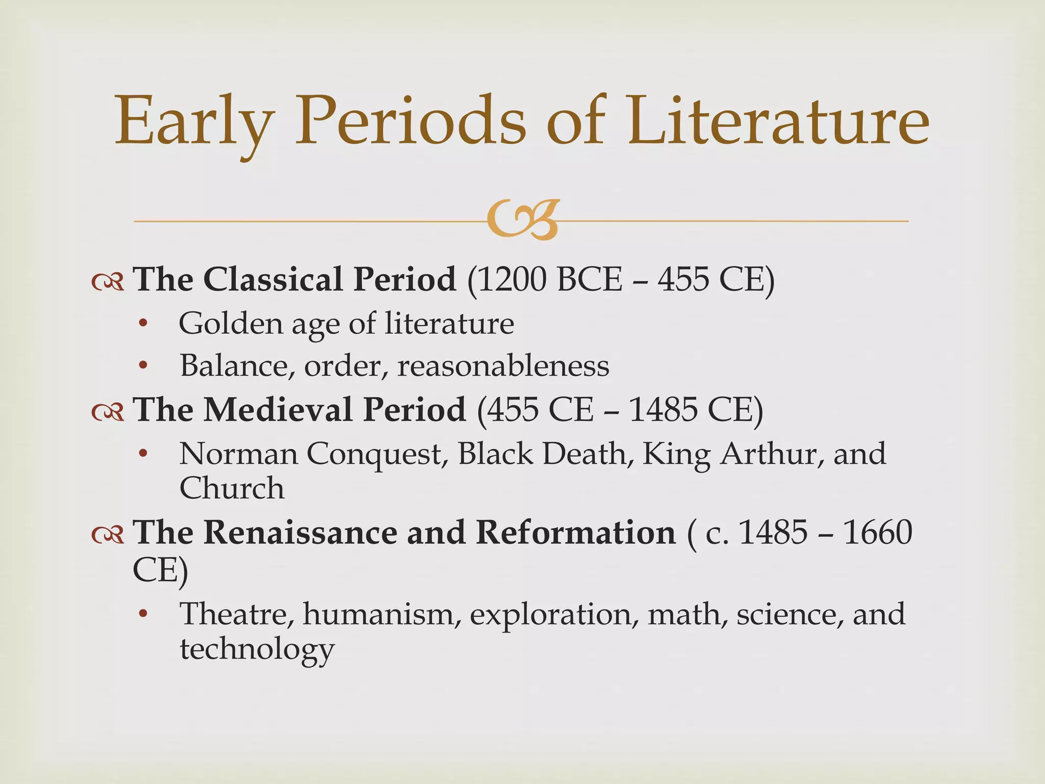 Literary Period and Literary History | PPTX