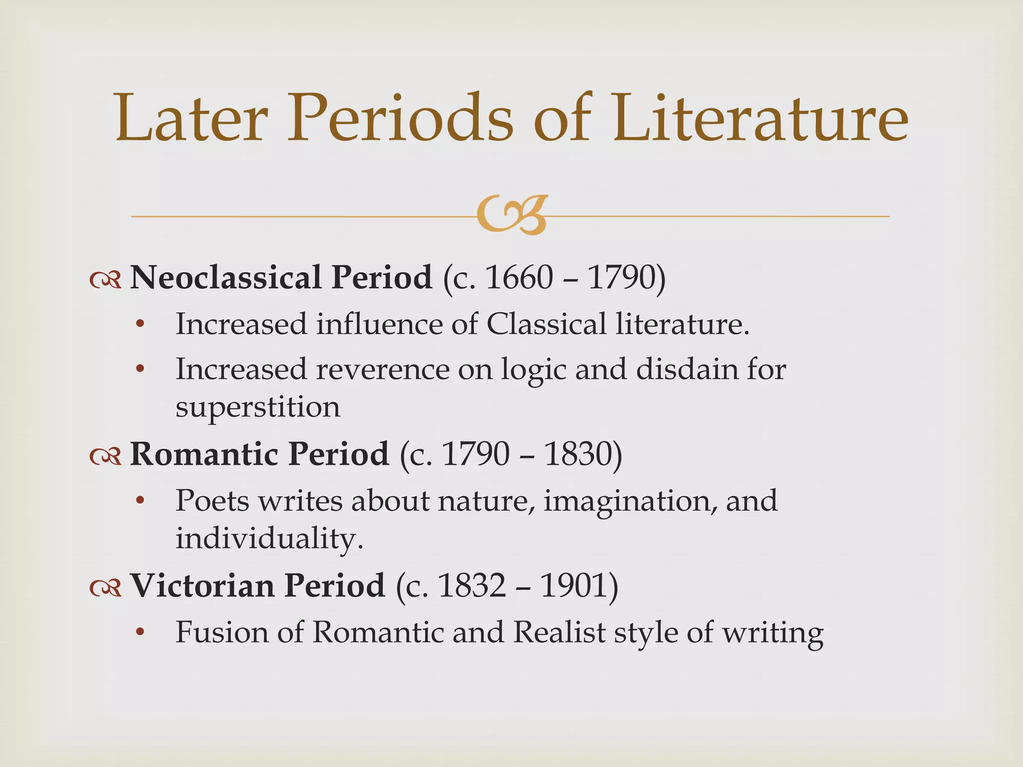 Literary Period and Literary History | PPTX