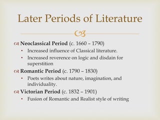 Literary Period and Literary History | PPTX
