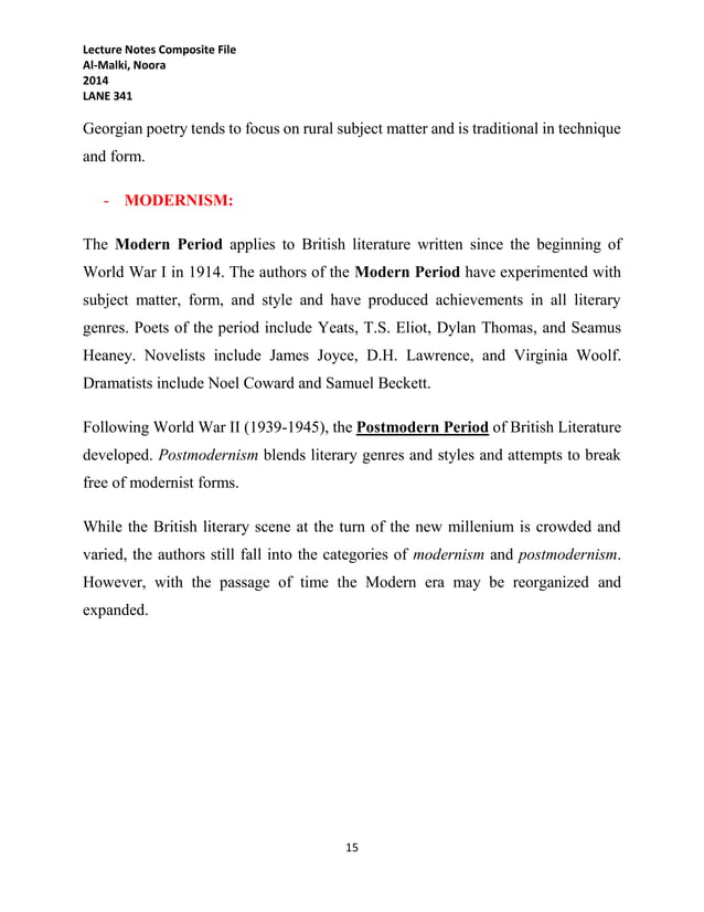 Literary periods movements | PDF