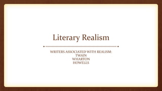 Literary realism and sub genres | PPTX