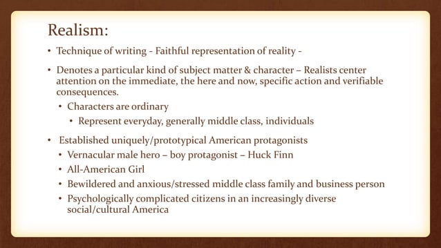 Literary realism and sub genres | PPT