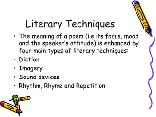 Literary techniques poetry analysis 1 | PPT