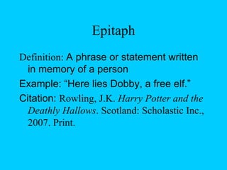 Literary terms | PPT | Fiction | Books and Literature