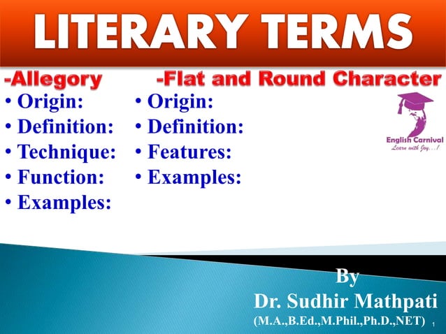 Allegory and Flat and Round Character | PPT | Fiction | Books and ...