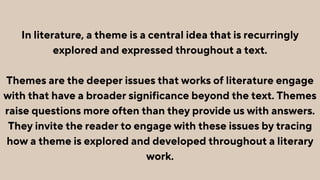 Literary Devices: characters, themes , plot and more! | PPT