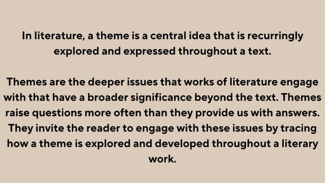 Literary Devices: characters, themes , plot and more! | PPT