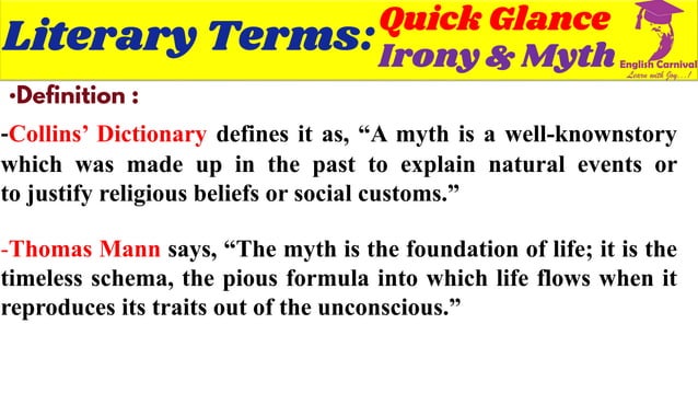 Irony, Myth | PPT