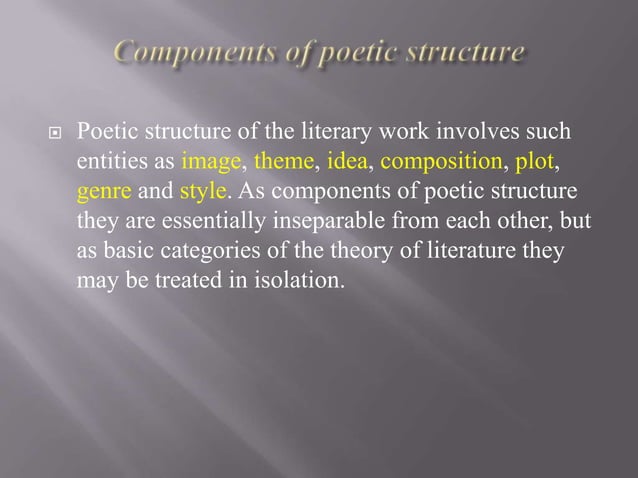 Literary Text As Poetic Structure | PPTX