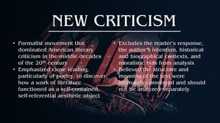 Literary Theories: Critical Approaches in Critiquing Literature | PDF
