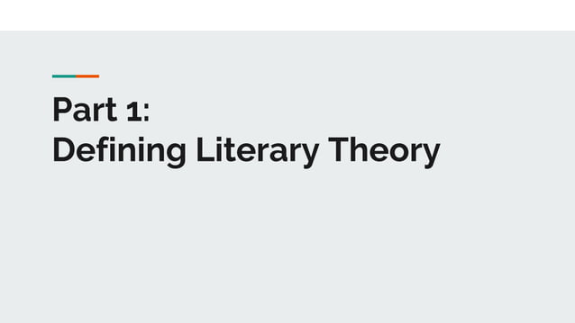 Presentation on Literary Theory for University | PPT