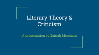 Literary theory and criticism | PDF