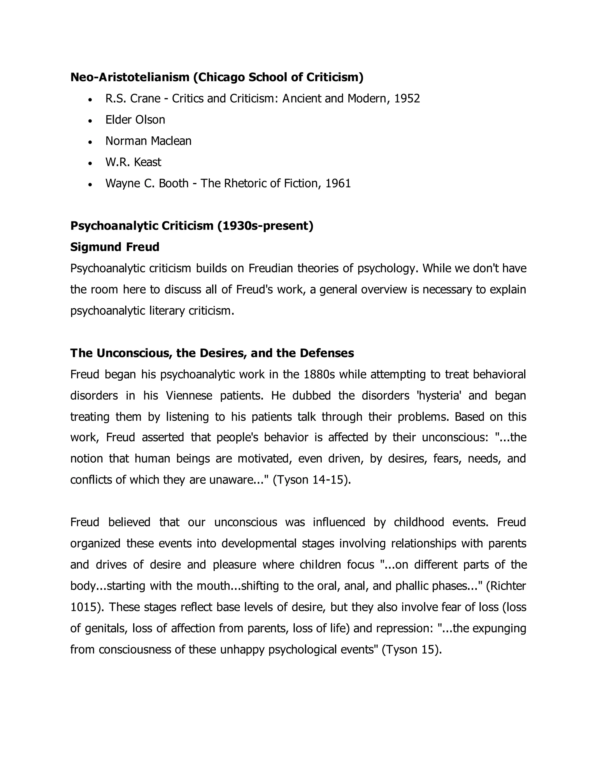 Literary theory and schools of criticism | DOCX