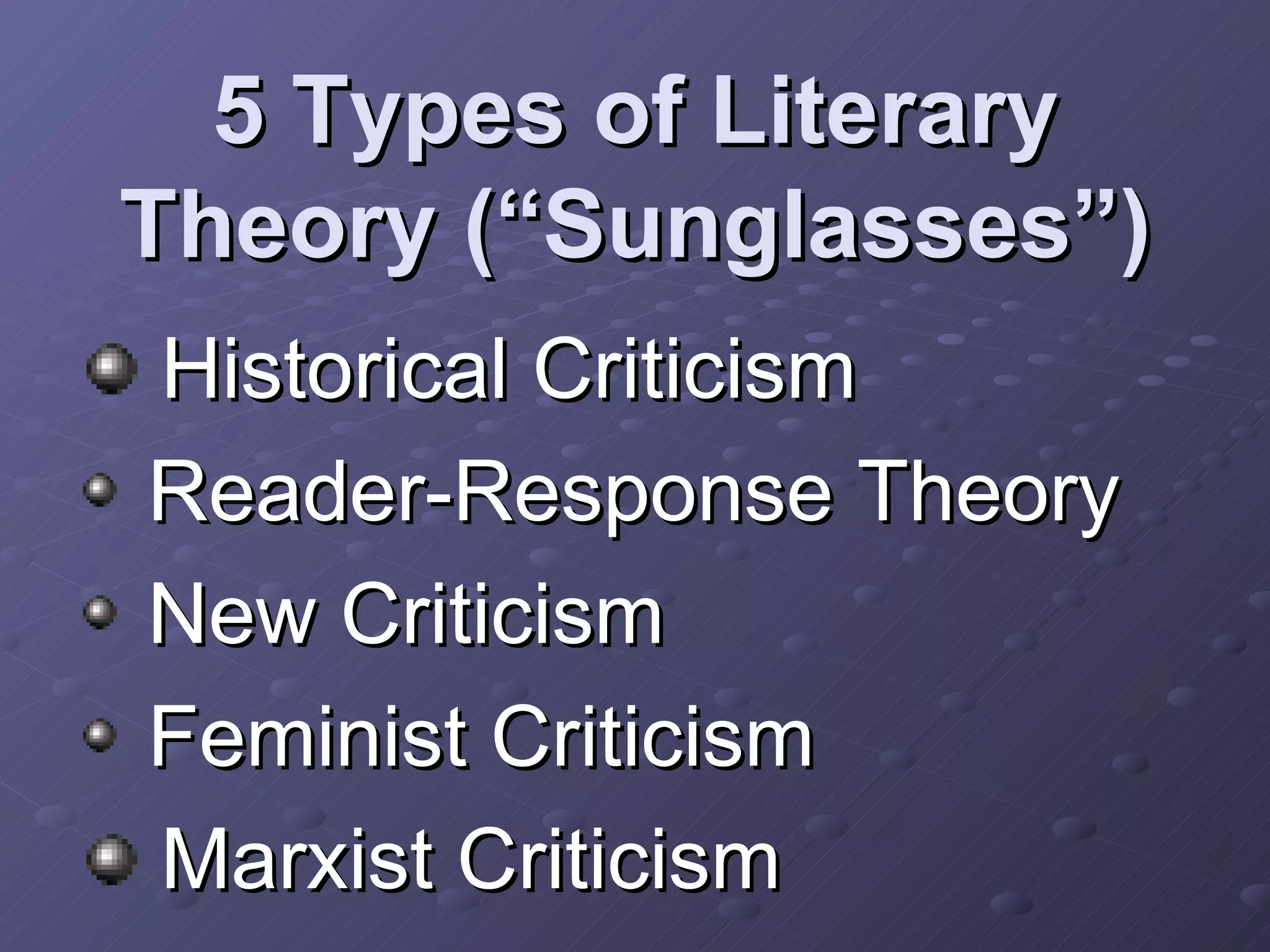 Literary Theory (Condensed) | PPT