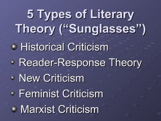 Literary Theory (Condensed) | PPT