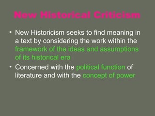 Comprehensive Overview of Literary Theories and Critical Approaches | PPT