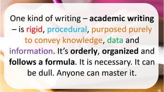 Literary vs. academic writing | PPTX