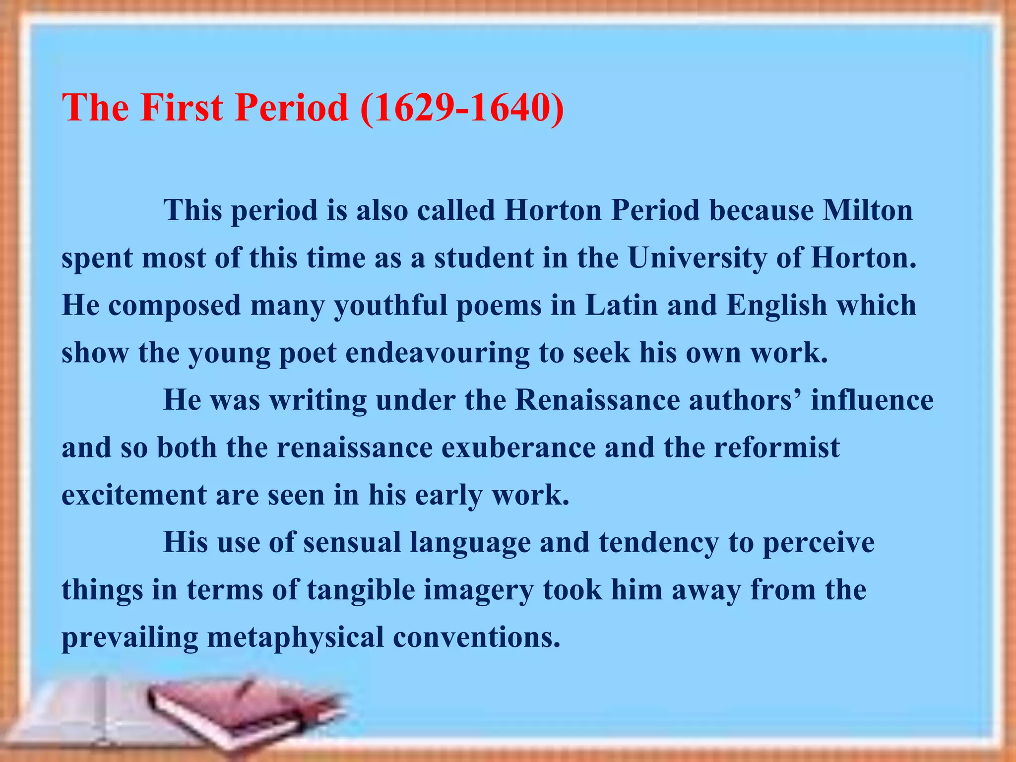 Literary works of John Milton | PPTX