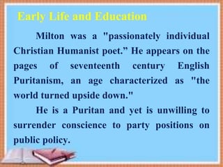 Literary works of John Milton | PPTX