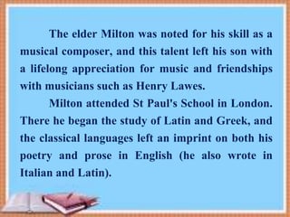 Literary works of John Milton | PPTX