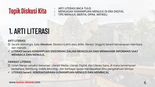 Literasi BACA TULIS untuk Siswa SMP dan SMA | PPT