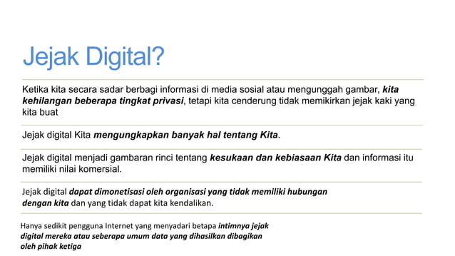Literasi digital informasi digital,identitas digital, dan jejak digital ...