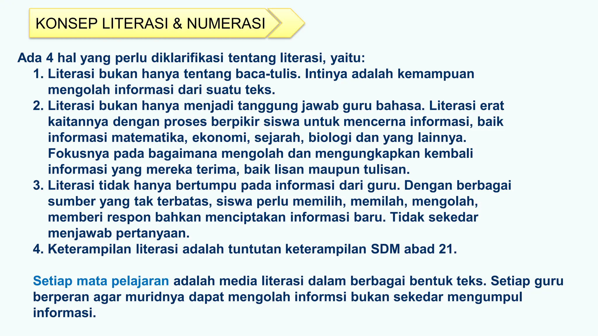 MATERI PELATIHAN LITERASI DAN NUMERASI SMA | PDF
