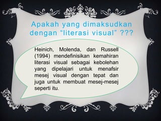 Literasi visual, pembelajaran dewasa, model ASSURE | PPT