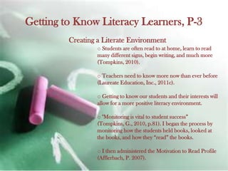 Literate environment | PPTX | Educational Assessment | Education