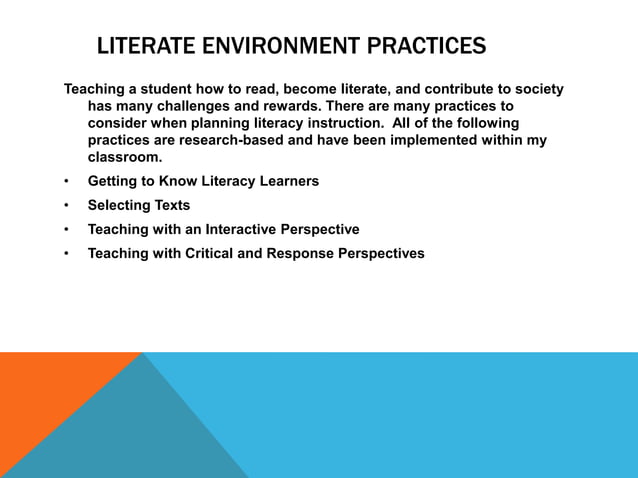 Literate environment | PPT