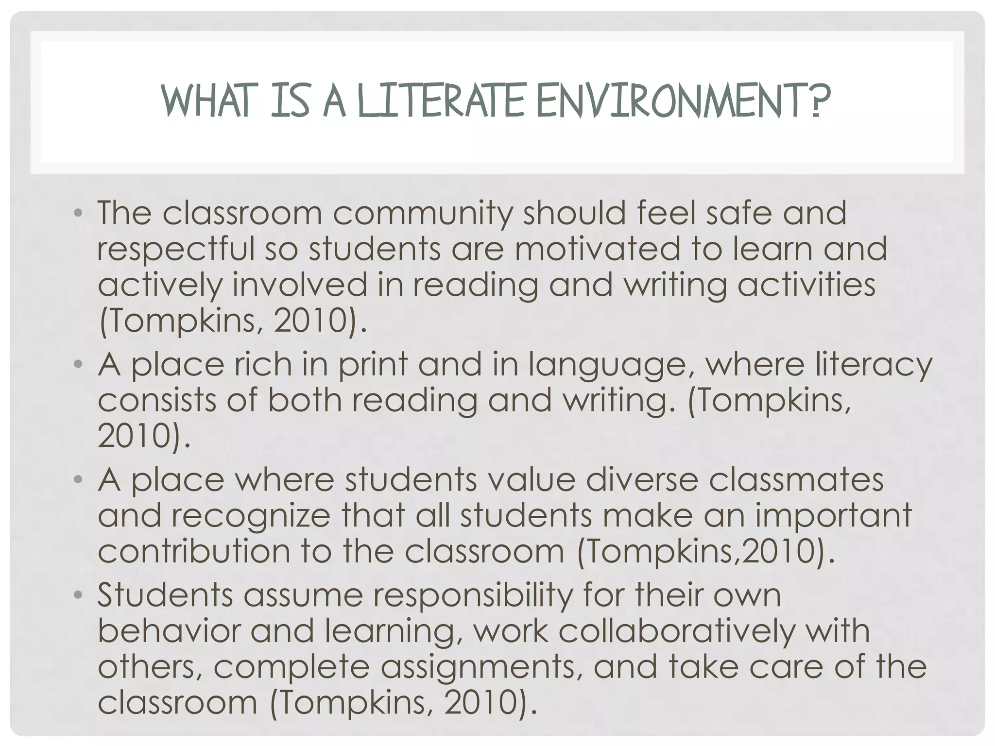 Literate environment analysis | PPT