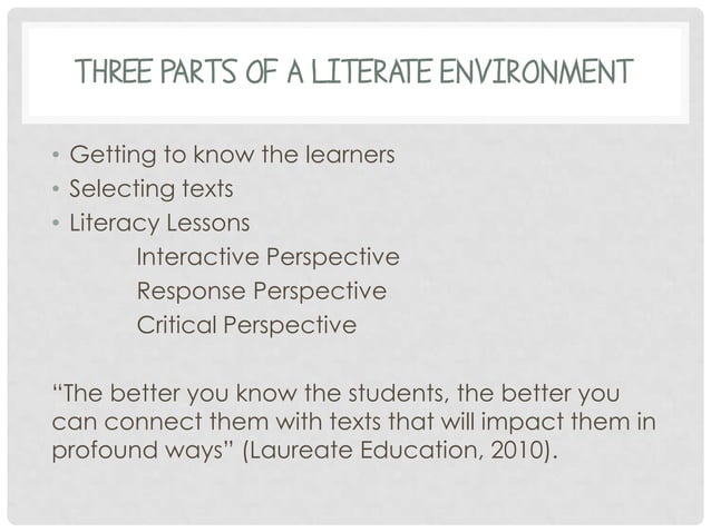 Literate environment analysis | PPT