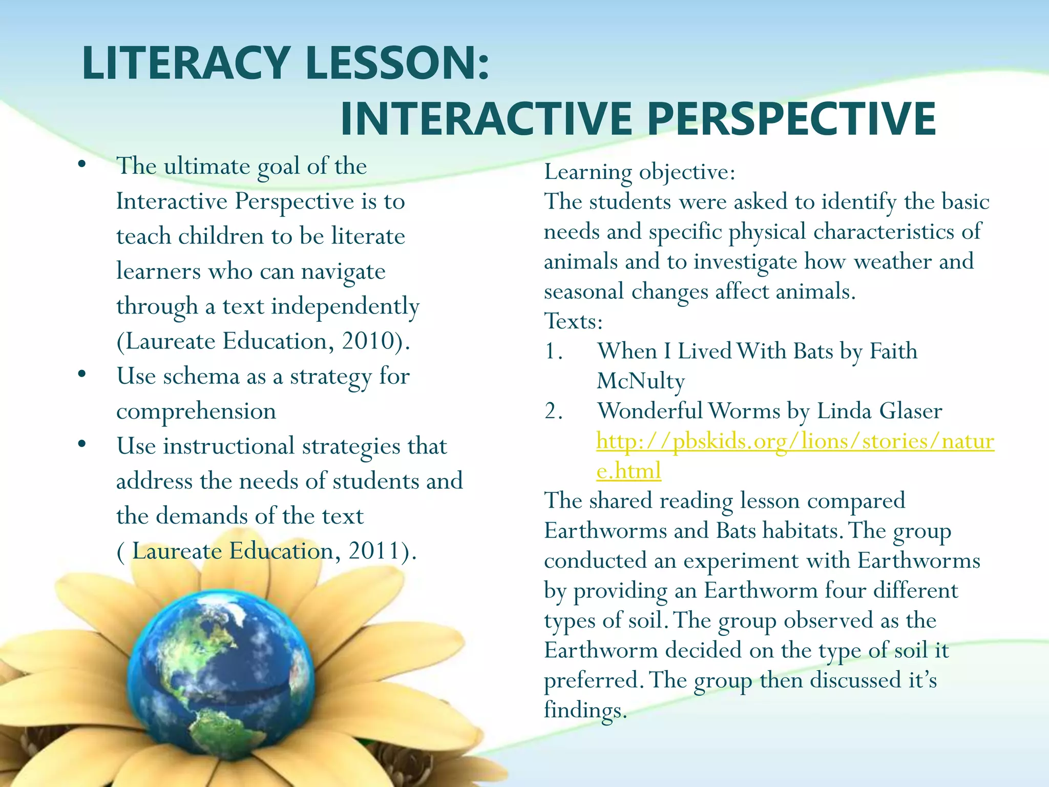Literate Environment Analysis By Sheila Oneal | PPT