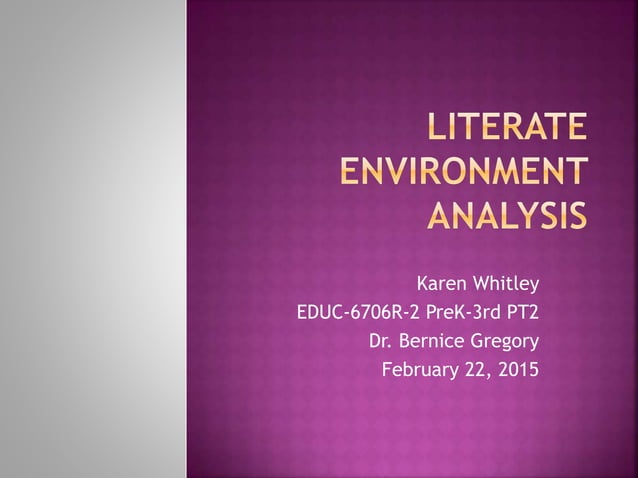 Literate environment analysis | PPT