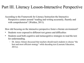 Literate environment analysis presentation | PPT | Educational ...