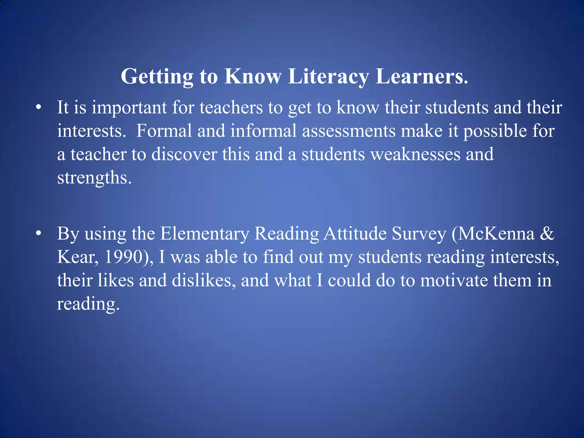 Literate environment presentation | PPTX | Educational Assessment ...