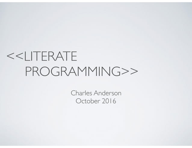 Literate Programming | PDF