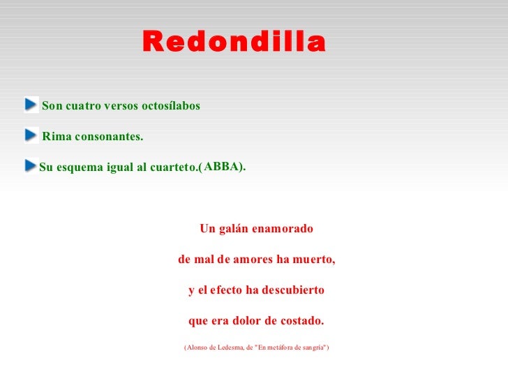 Ejemplos De Redondilla Literatura Latina Poema Redondillas (Hombres