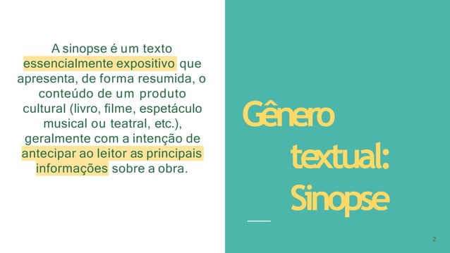 Literatura Sinopse para turmas de 5º ano | PPTX