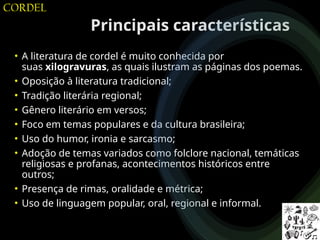 APRESENTAÇÃO SOBRE LITERATURA DE CORDEL - pptx | PPTX