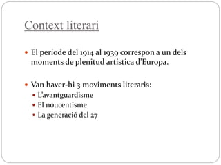 Literatura d'entreguerres - Josep pla | PPT