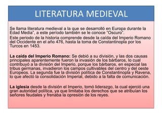 LITERATURA MEDIEVAL | PPTX