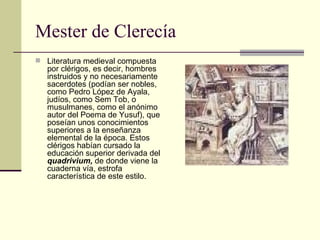 Literatura medieval mester de juglaría y de clerecía | PPT