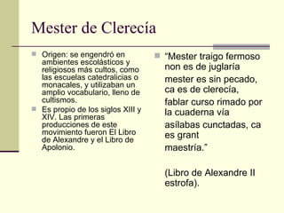 Literatura medieval mester de juglaría y de clerecía | PPT