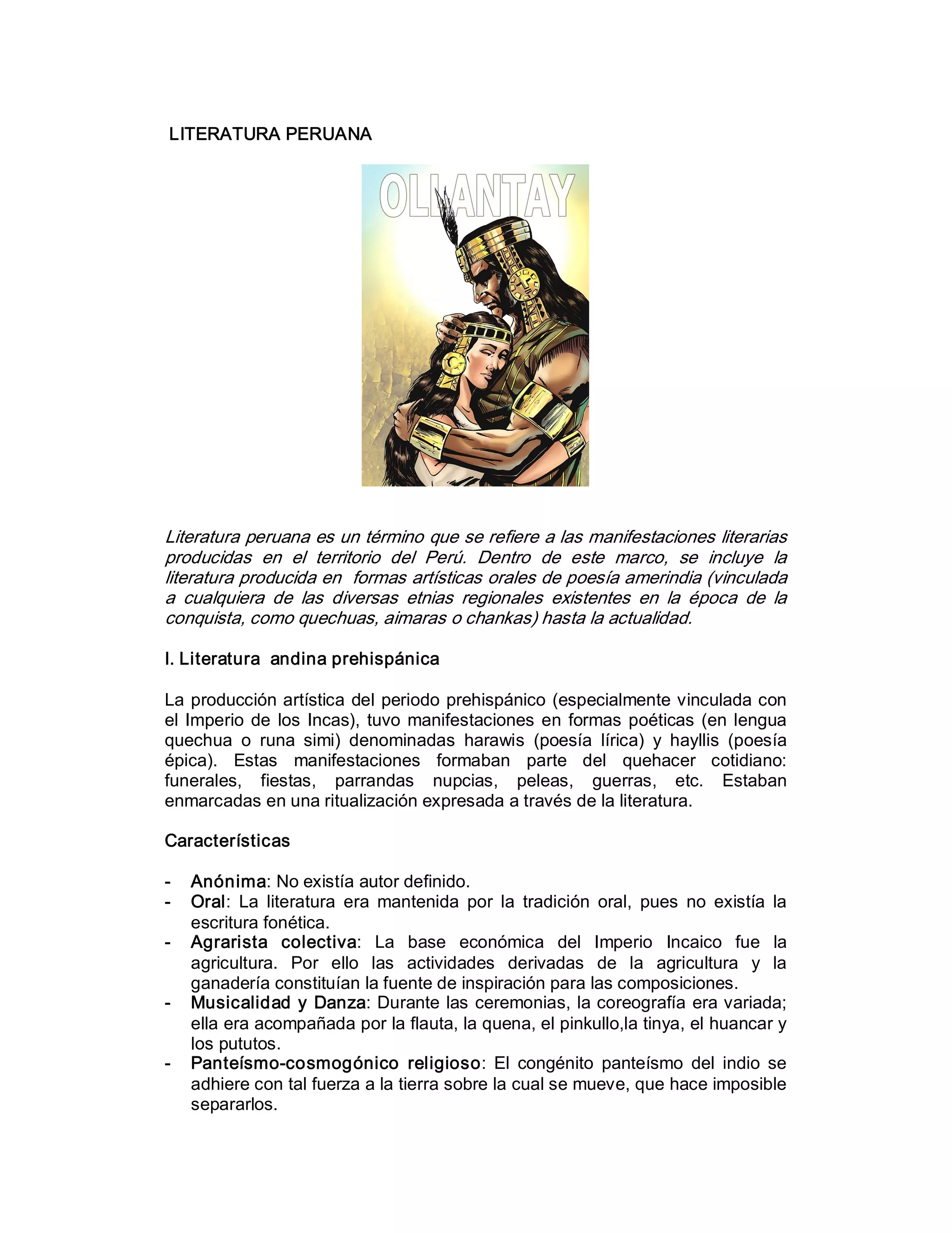 Literatura peruana | PDF