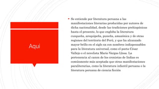 Literatura peruana.pptx y Latinoamérica de Lima | PPTX