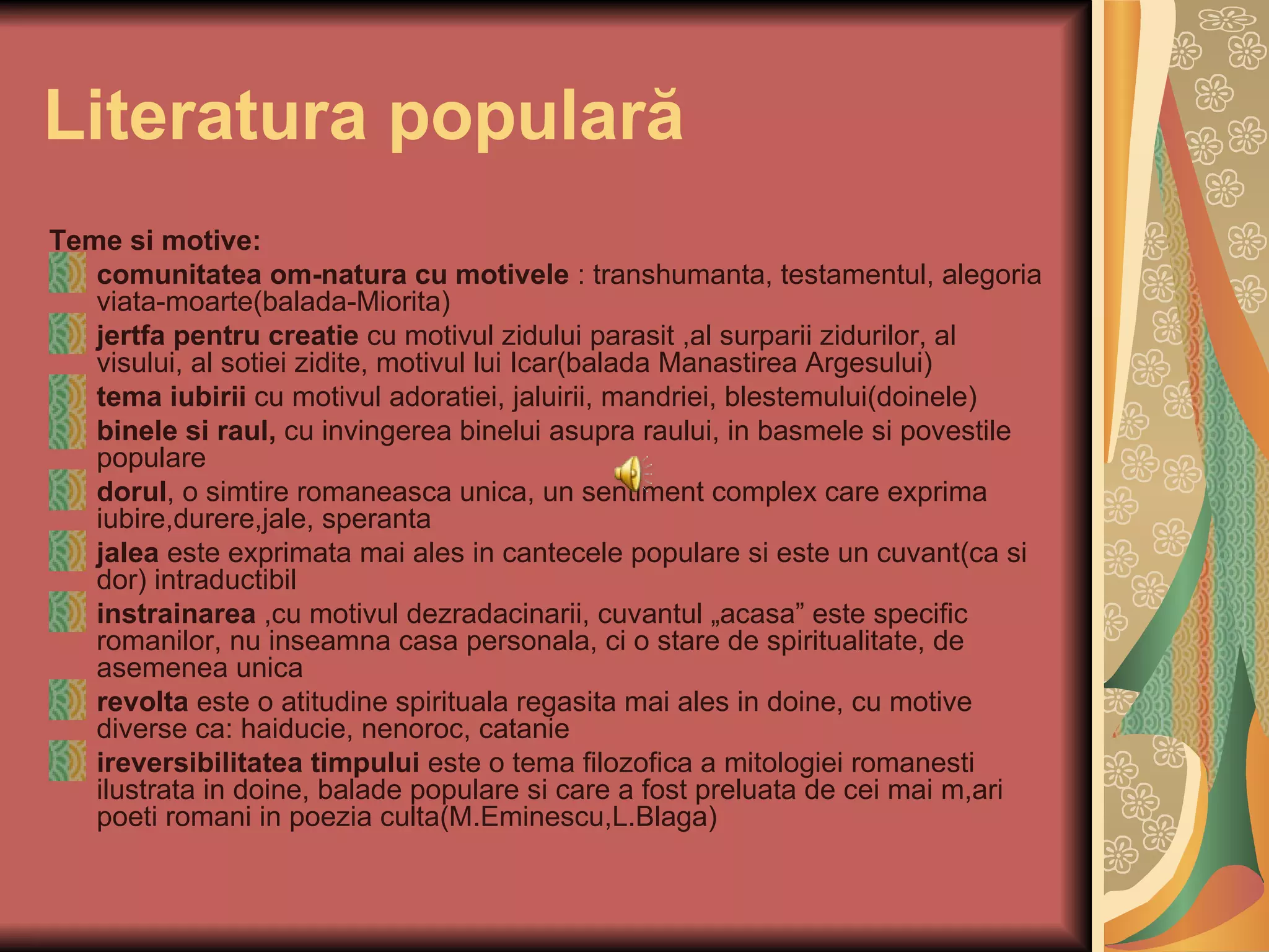 Literatura populară | PPT