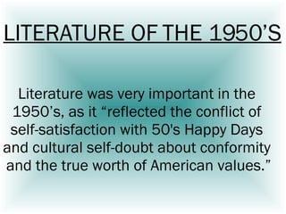 Literature 1950s | PPT