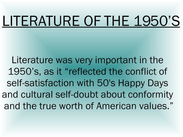 Literature 1950s | PPT