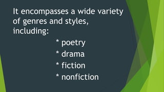 LITERATURE.pptx | Poetry | Books and Literature